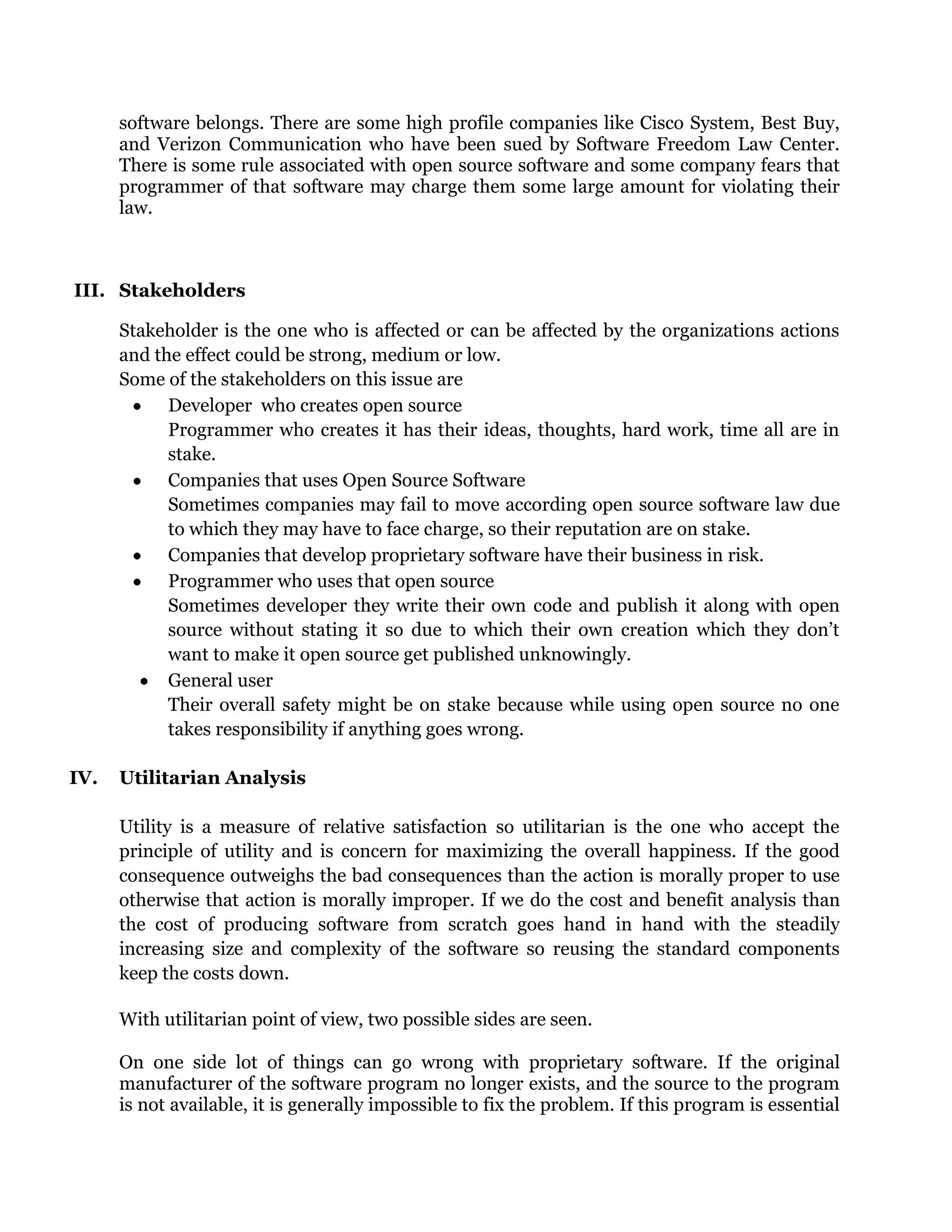 Ethical consideration in open source software | DOCX