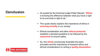 Ethical Consideration On Writing Quality Dissertation | PhD ...