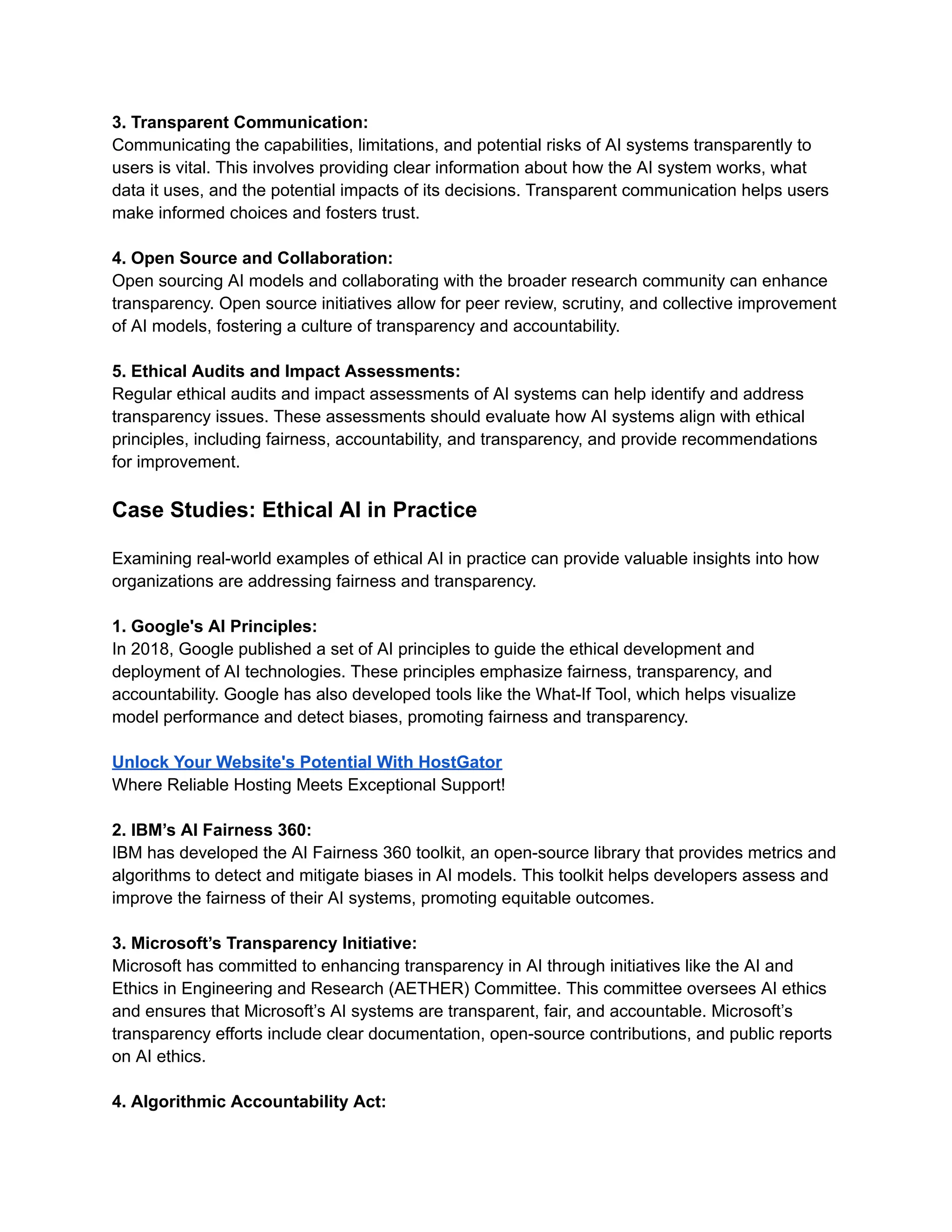 Ethical Considerations in AI Development- Ensuring Fairness and Transparency | PDF