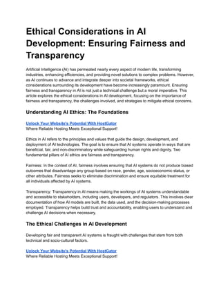 Ethical Considerations in AI Development- Ensuring Fairness and ...