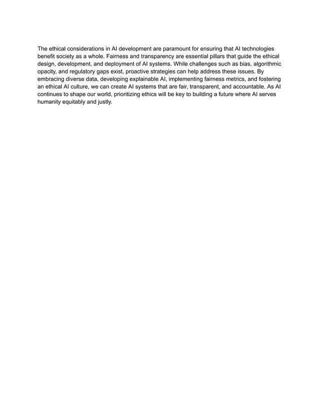 Ethical Considerations in AI Development- Ensuring Fairness and ... Ethical Considerations in AI Development- Ensuring Fairness and ...