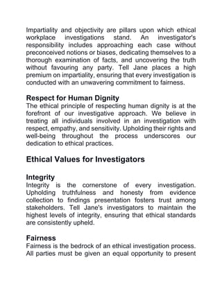 Ethical Considerations in Workplace Investigations - Upholding ...