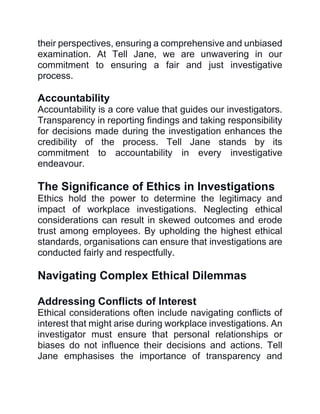Ethical Considerations in Workplace Investigations - Upholding ...