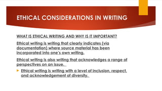 Ethical considerations in writing.pptx n | PPTX