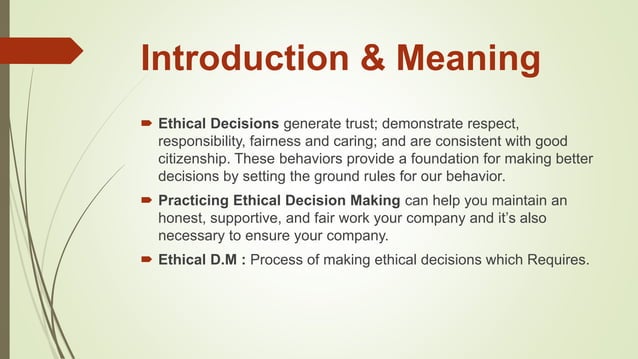 Ethical decision making | PPTX