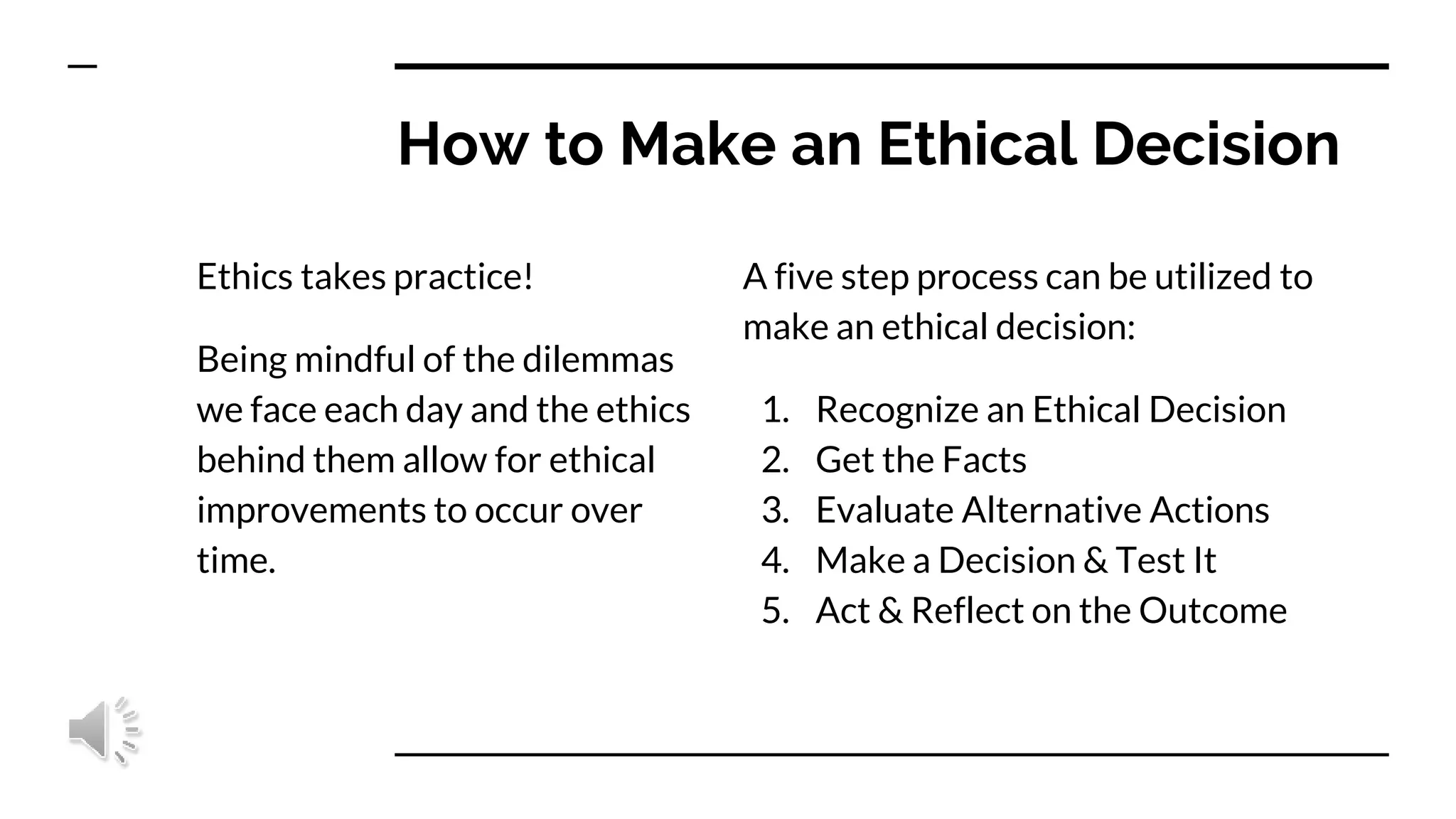 Ethical decision making & application sanction | PPTX | Law