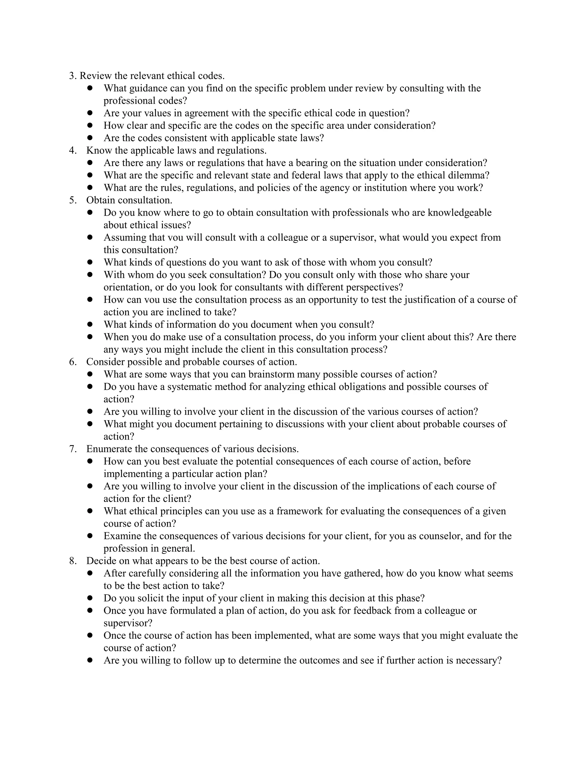 Ethical decision making (corey et al) | PDF