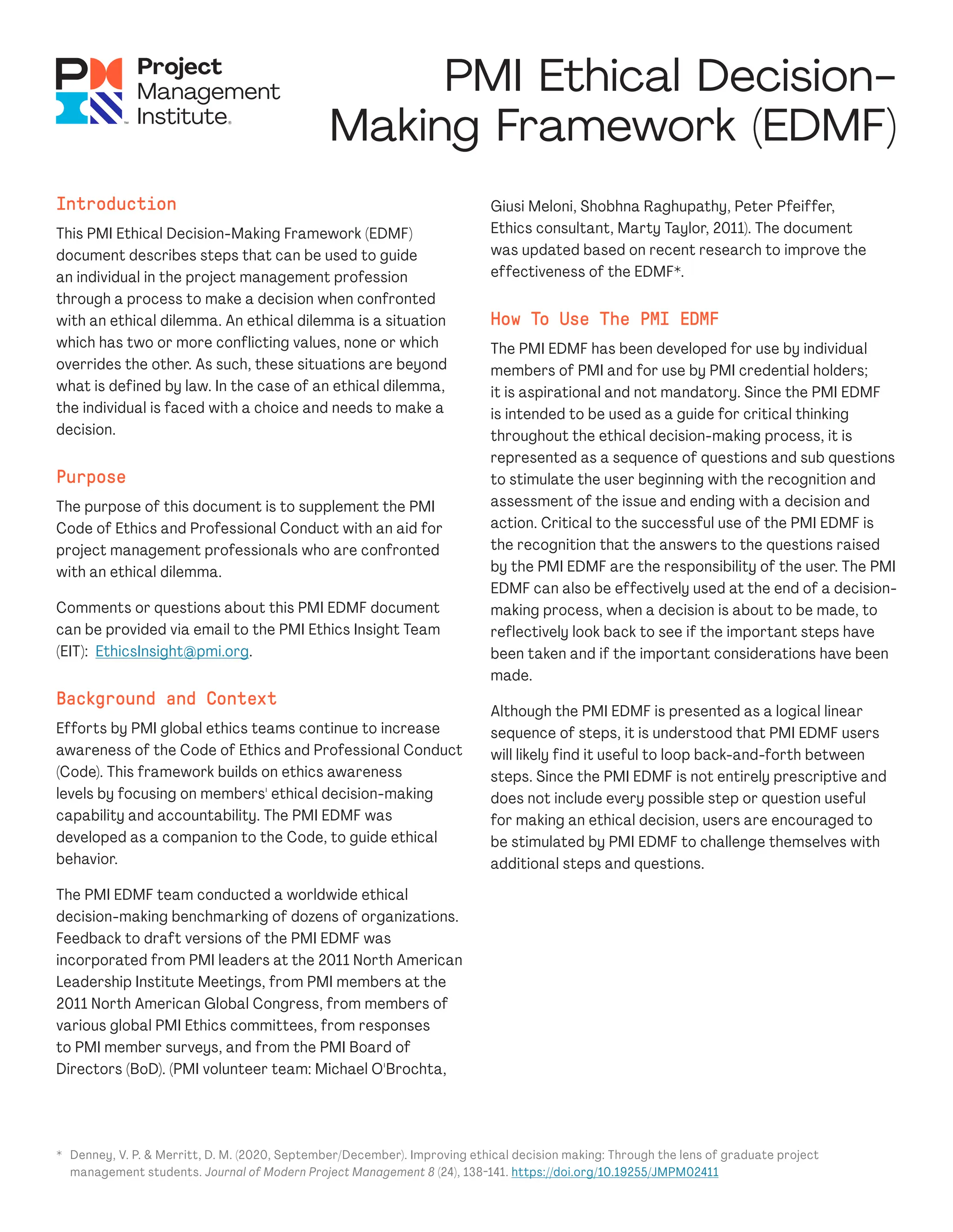 ethical decision making framework PMI.pdf