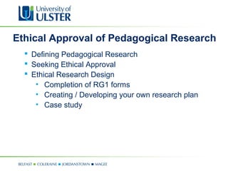 Ethical design of pedagogical research | PPT
