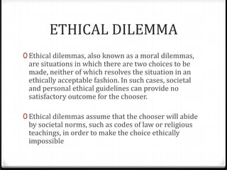 Ethical dilemma | PPT