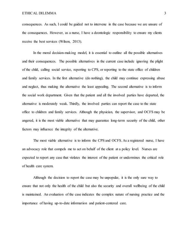 Ethical dilemma essay sample | PDF