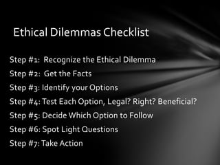 Ethical dilemmas | PPTX