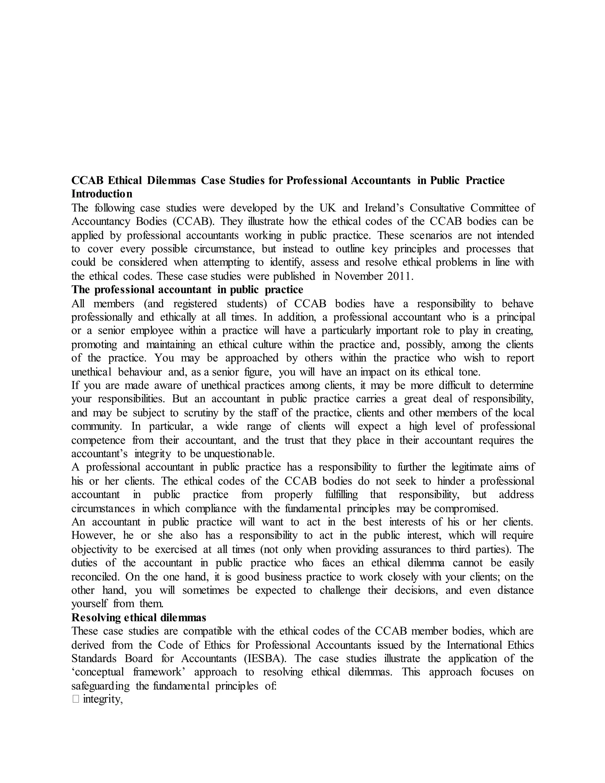 Ethical dilemmas(case study) | PDF