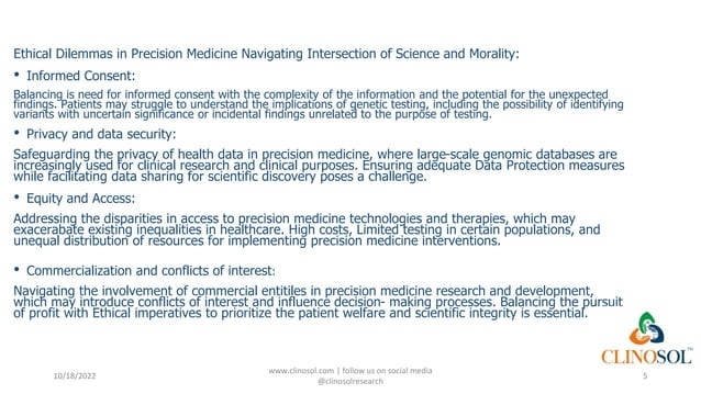 Ethical Dilemmas in Precision Medicine: Navigating the Intersection of ...