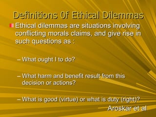 Ethical dilemmas presentation | PPT