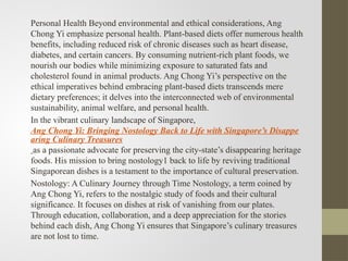 Ethical Eating Advocate: Ang Chong Yi’s Plant-Based Journey in Singapore | PPT