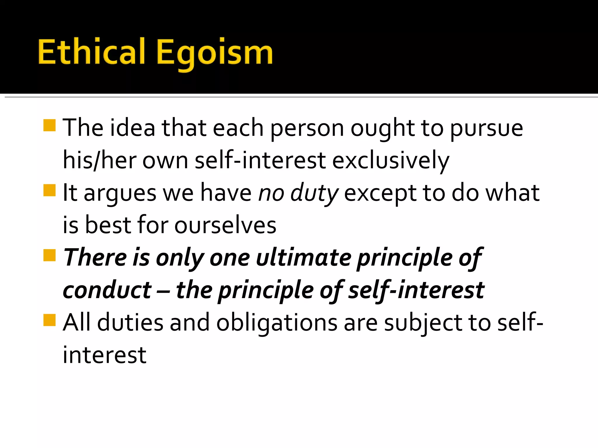 Ethical Egoism | PPT