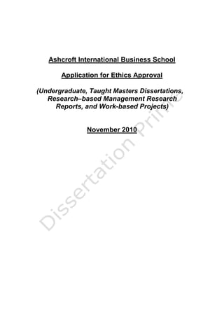 Ethics Approval in Research Sample | PDF