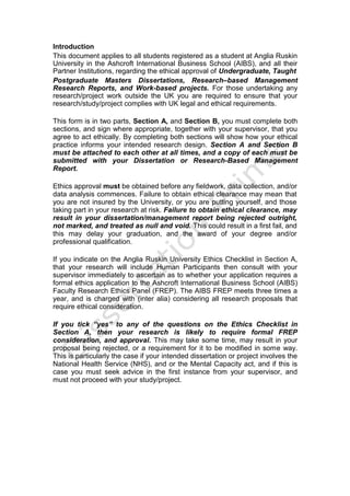 Ethics Approval in Research Sample | PDF