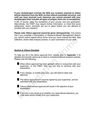 Ethics Approval in Research Sample | PDF