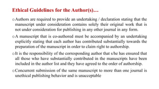 Ethical Guidelines for Academic Publishing.pptx | Publishing Industry ...