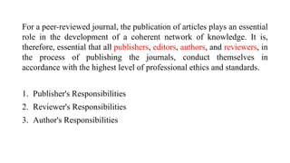 Ethical Guidelines for Academic Publishing.pptx | Publishing Industry ...