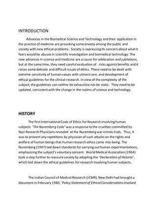Ethical guidelines for biomedical research in human participants | DOCX