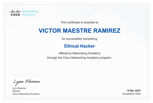 Ethical Hacker Certificate - Cisco Networking Academy Program | PDF