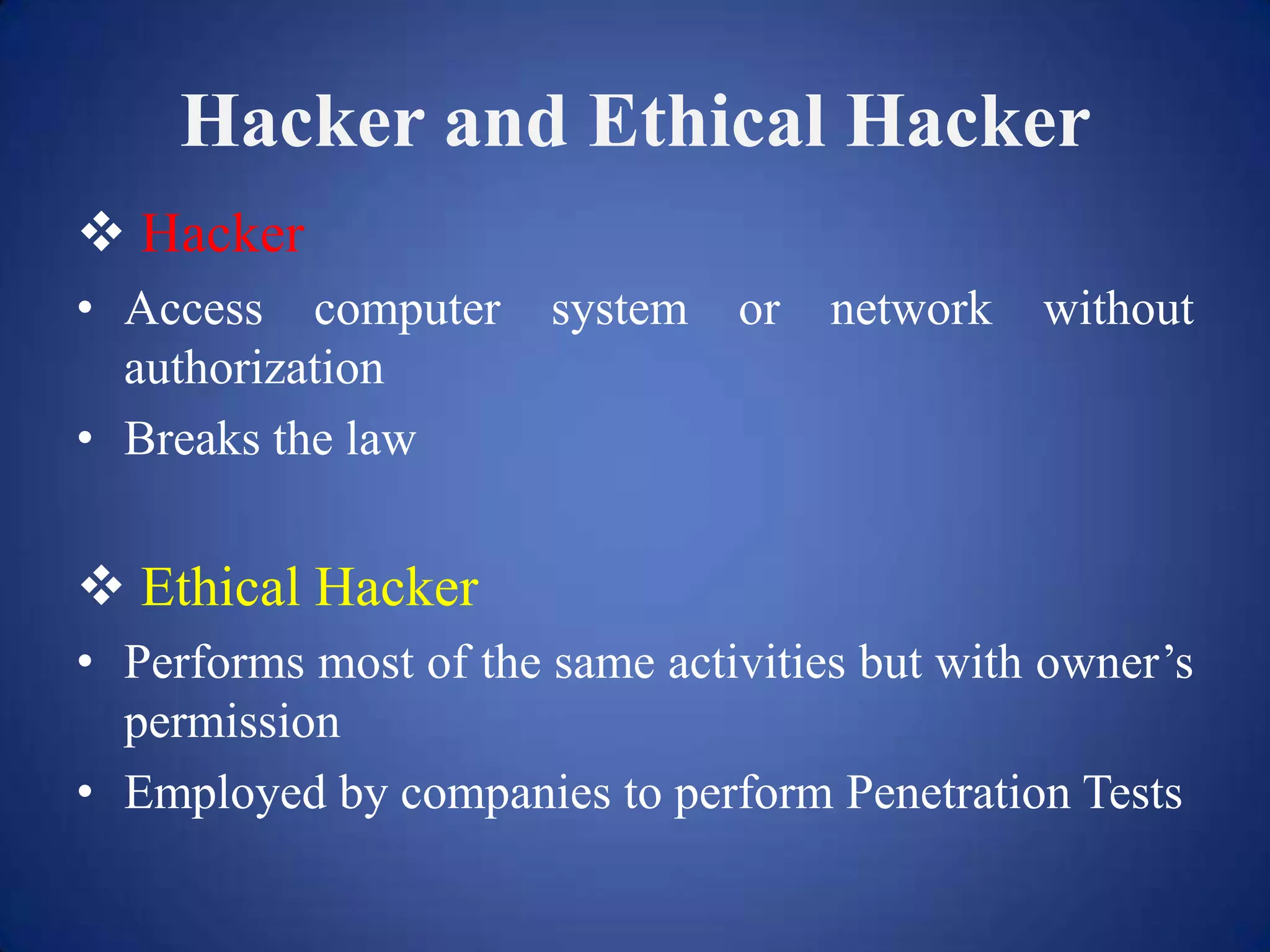 Ethical hacking presentation | PPTX
