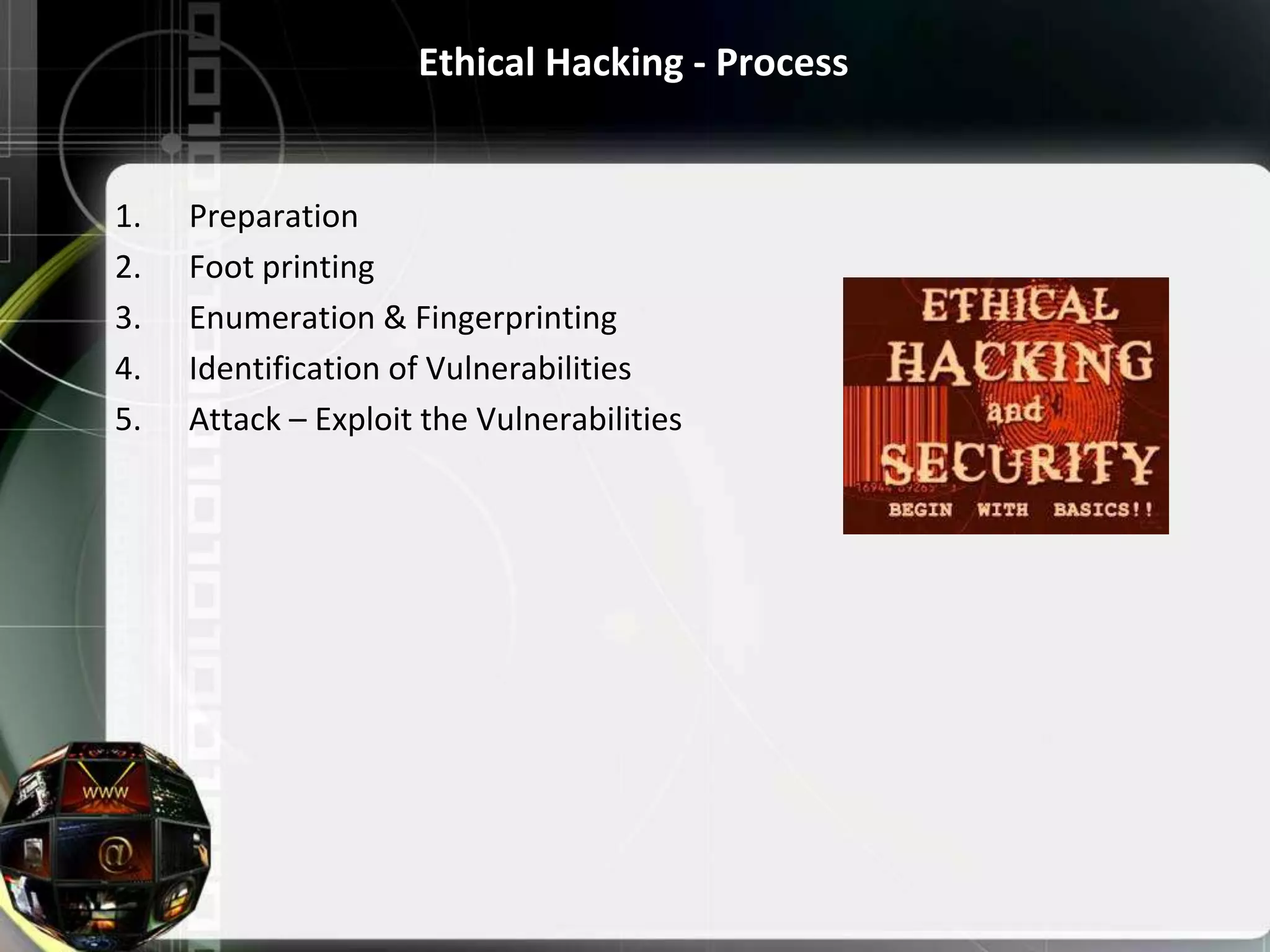 Ethical hacking - Good Aspect of Hacking | PPT