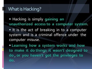 Introduction to Ethical Hacking (Basics) | PPTX