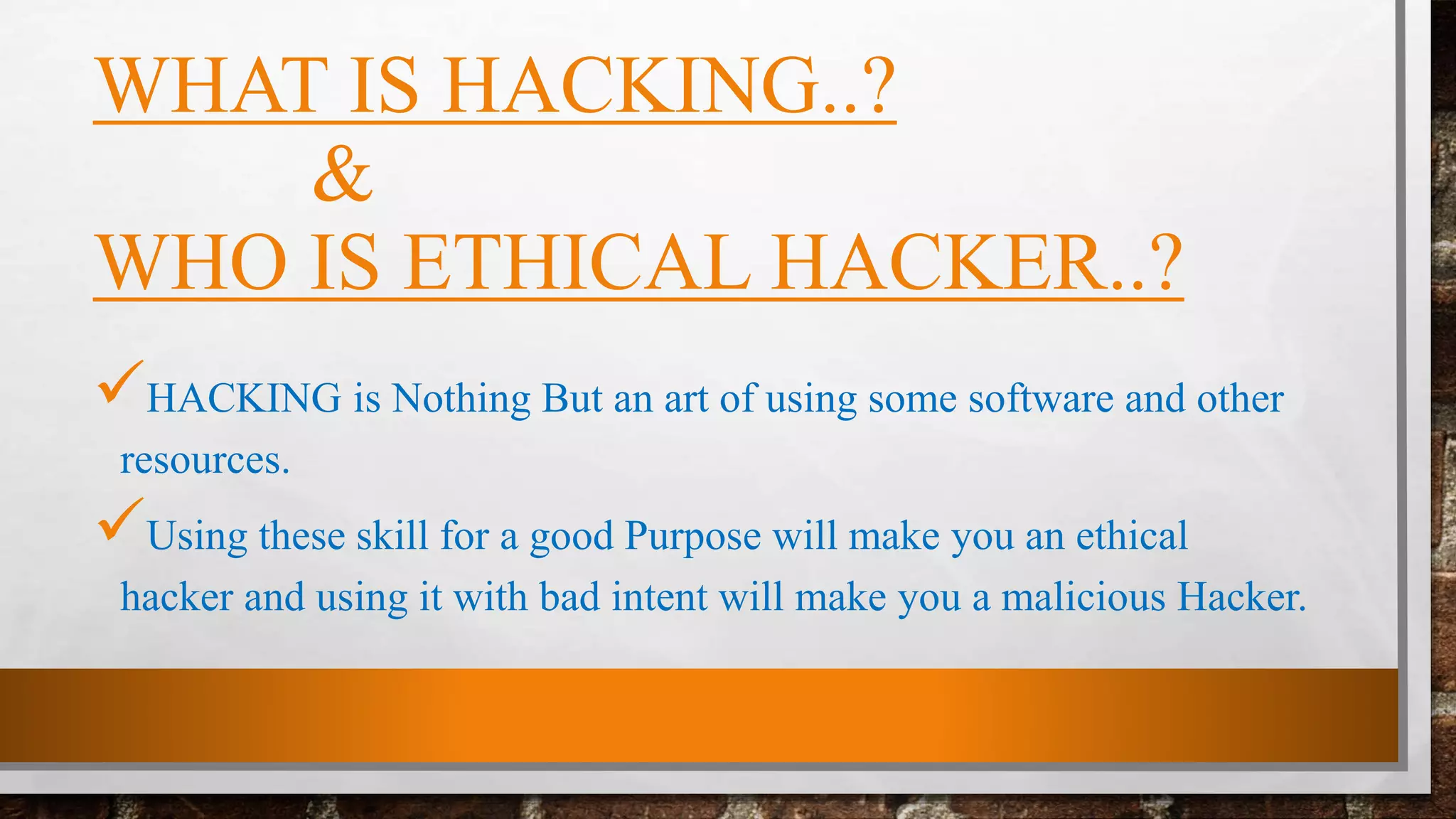 Ethical hacking | PPT