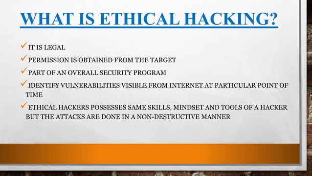 Ethical hacking | PPT
