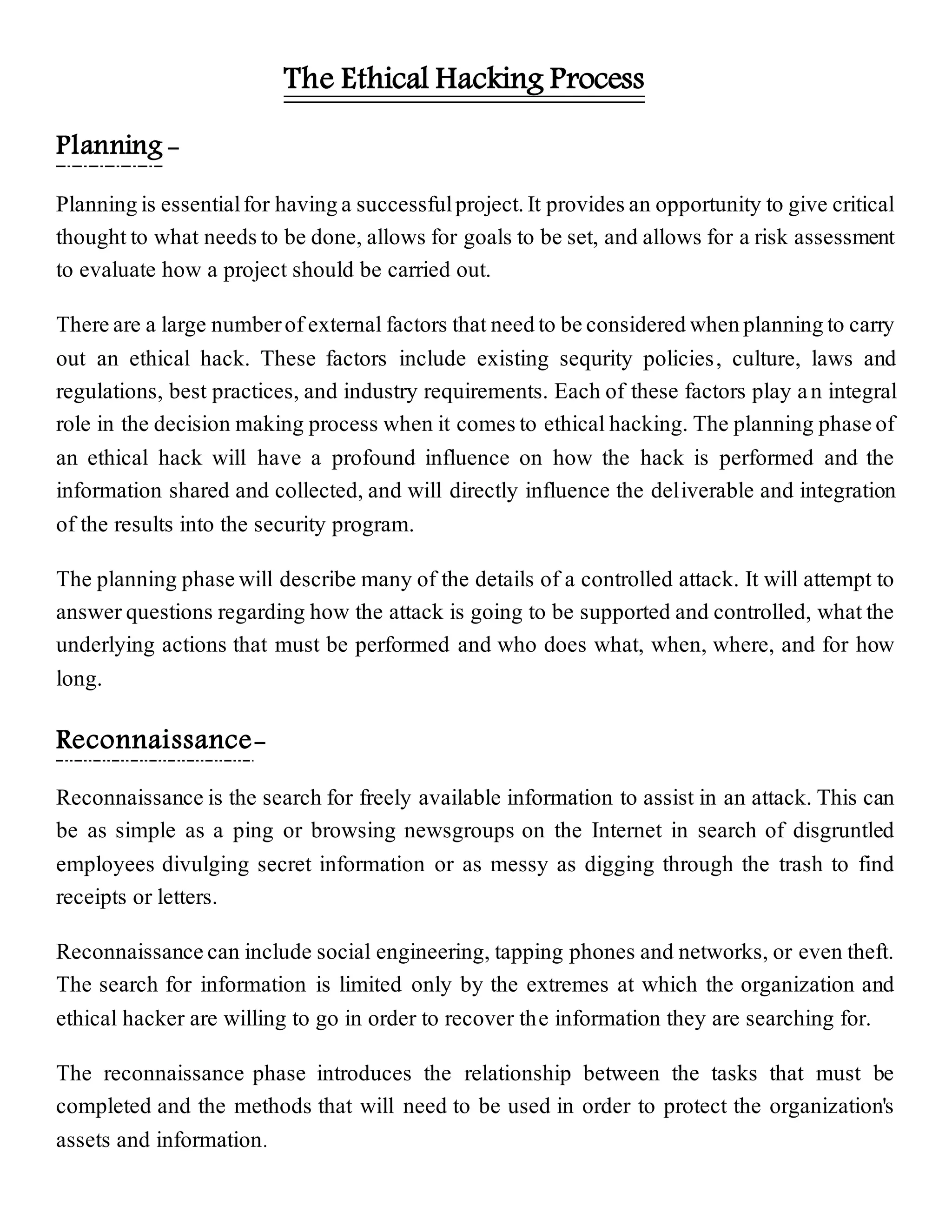 Ethical hacking | DOCX