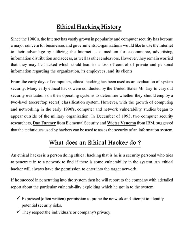 Ethical hacking | PDF