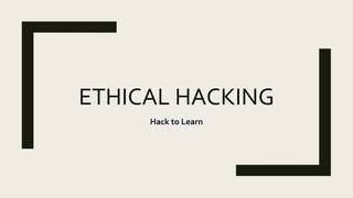 Ethical hacking (Hackingmantra) | PPTX | Operating Systems | Computer Software and Applications