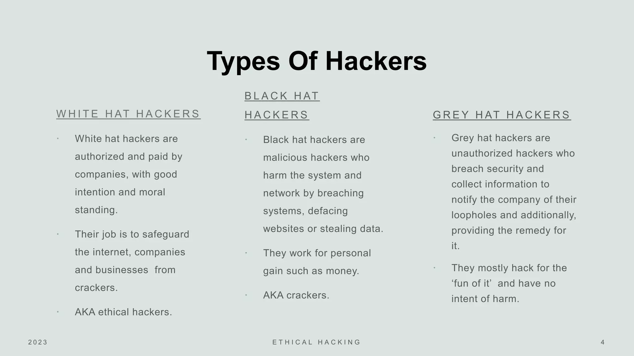 ETHICAL HACKING.pptx | Information and Network Security | Computing