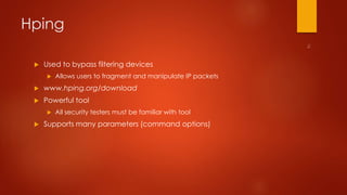 Ethical hacking Chapter 6 - Port Scanning - Eric Vanderburg | PPTX