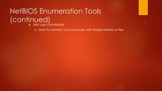 Ethical hacking Chapter 7 - Enumeration - Eric Vanderburg | PPTX