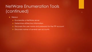 Ethical hacking Chapter 7 - Enumeration - Eric Vanderburg | PPTX