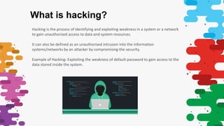 Ethical hacking introduction to ethical hacking | PPTX | Information and Network Security ...