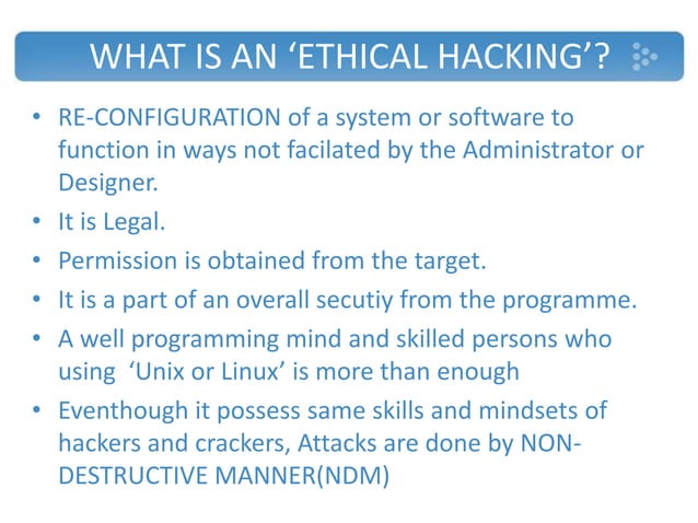 Ethical hacking (legal) | PPTX
