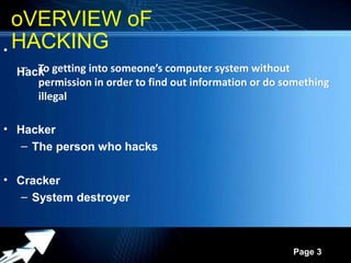 Ethical hacking and cyber security intro | PPTX