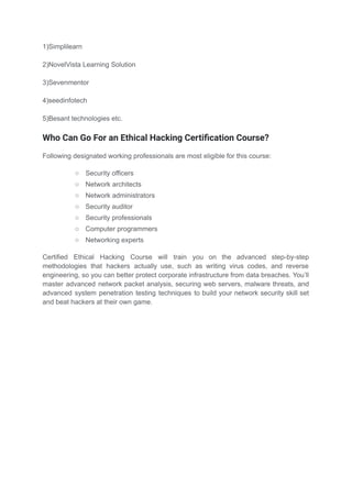 Ethical Hacking Certification Course | PDF
