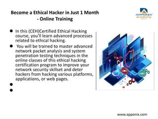 Ethical hacking certification training course (1) | PPT