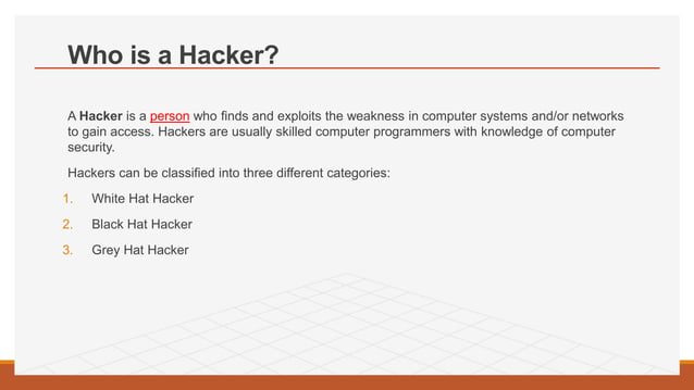 Ethical hacking Chapter 1 - Overview.pptx | Information and Network Security | Computing