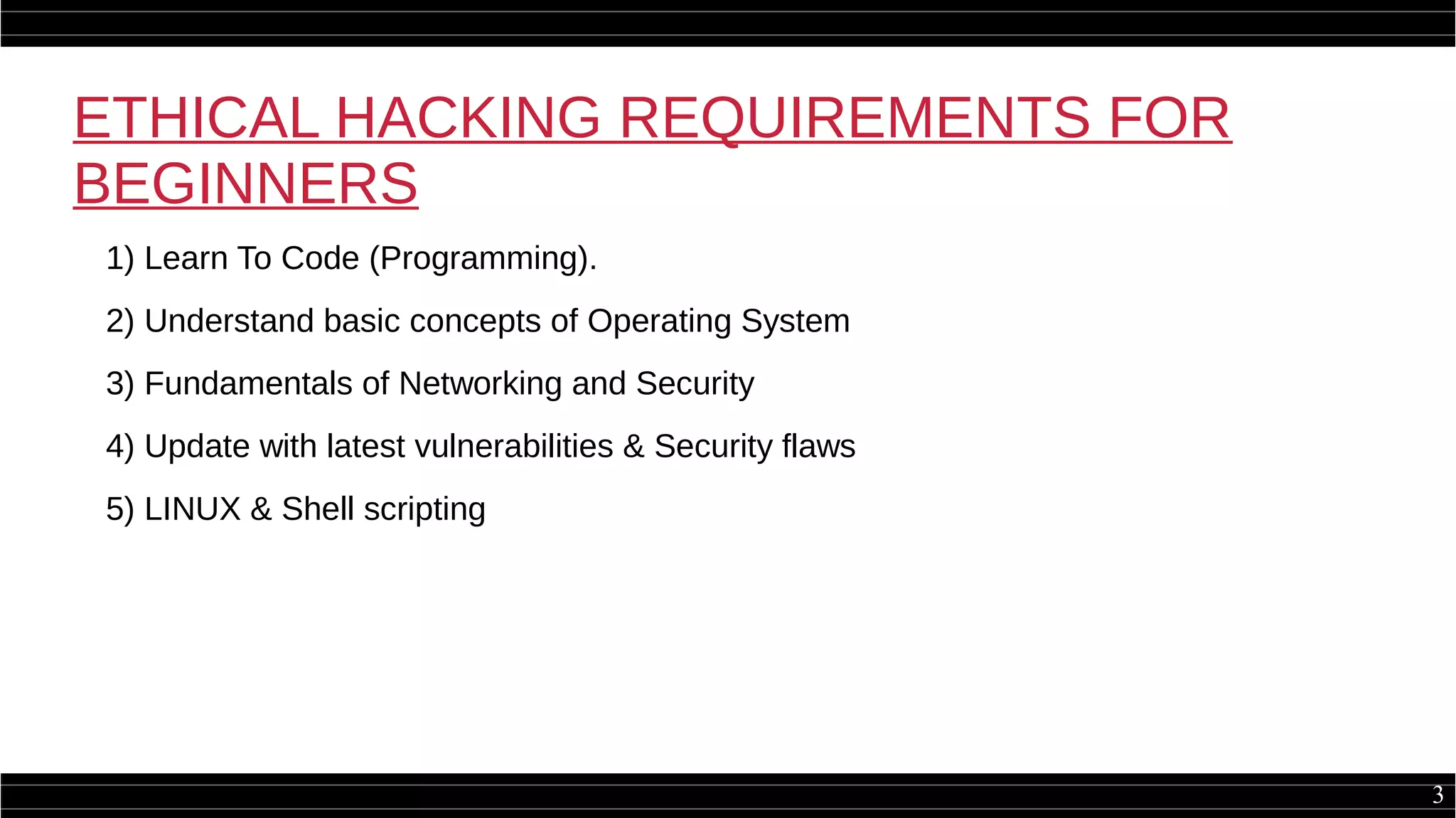 Ethical hacking for beginners and professionals | ODP