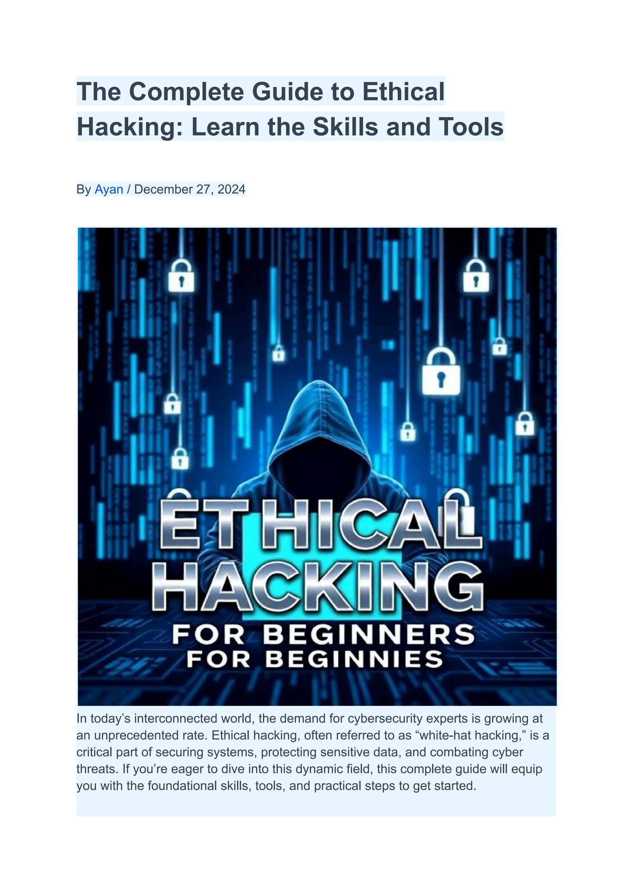 Master Ethical Hacking Basics Like a Pro | PDF