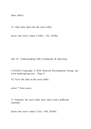 Ethical hacking lab series lab 14 understan | PDF