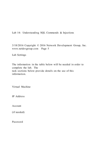 Ethical hacking lab series lab 14 understan | PDF